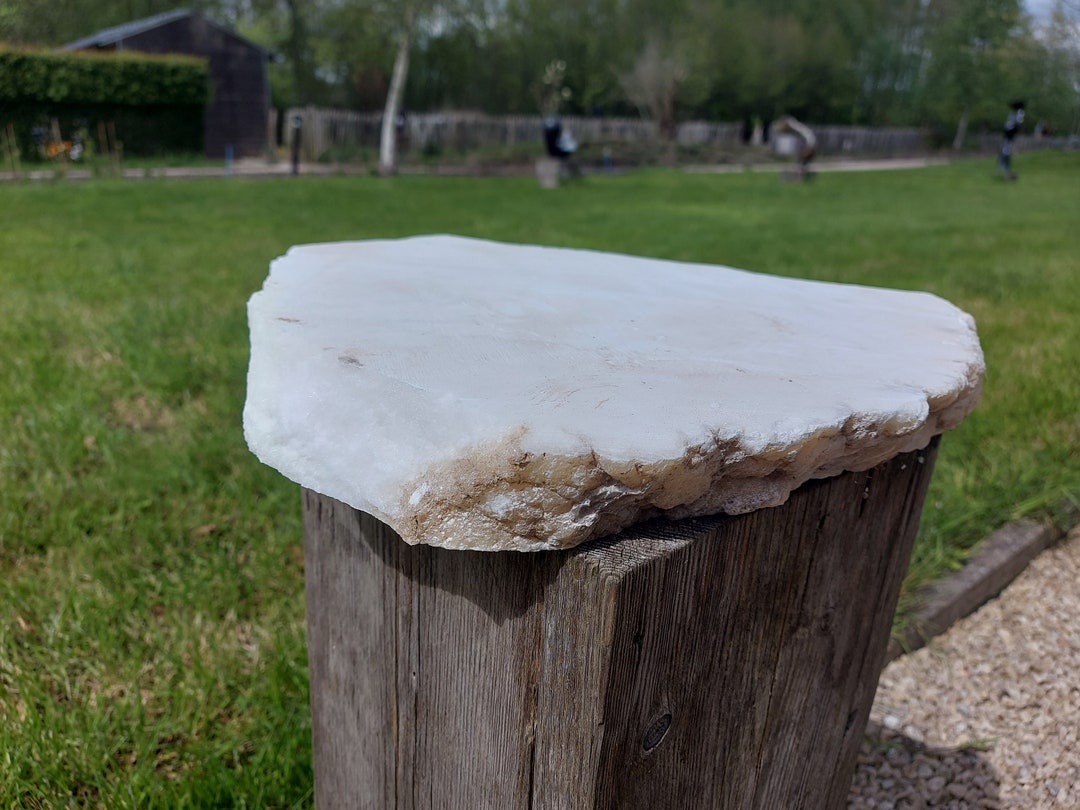 White Transparant Alabaster Stone, Piece of Stone for Sculpting, Disc ...