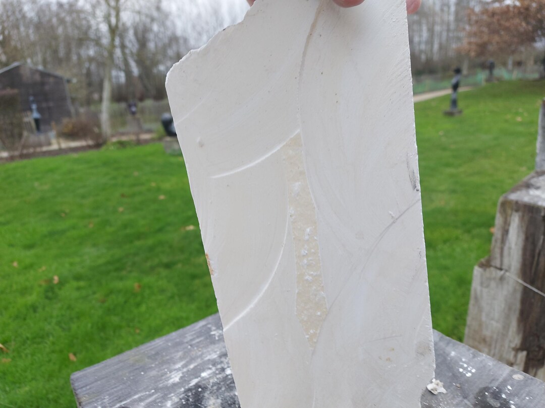 White Translucent Alabaster Stone, Piece of Stone for Sculpting, White ...
