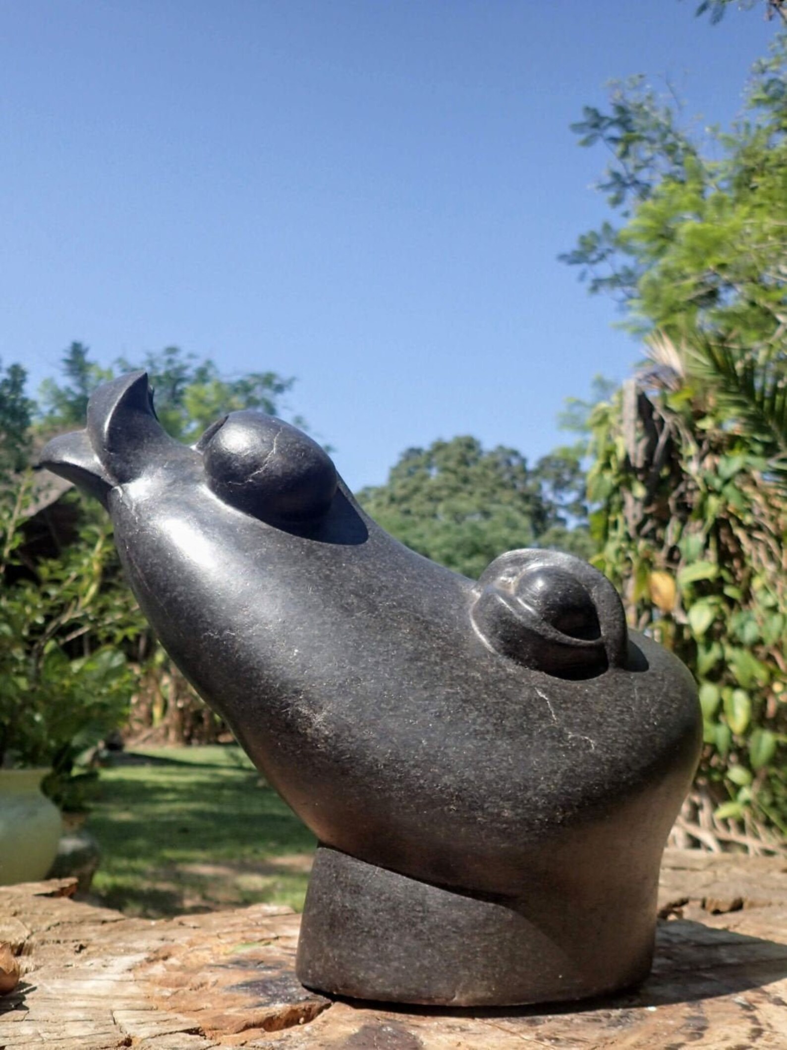 Primitive Head, Sculpture Made in Artist Village Tengenenge. Natural ...