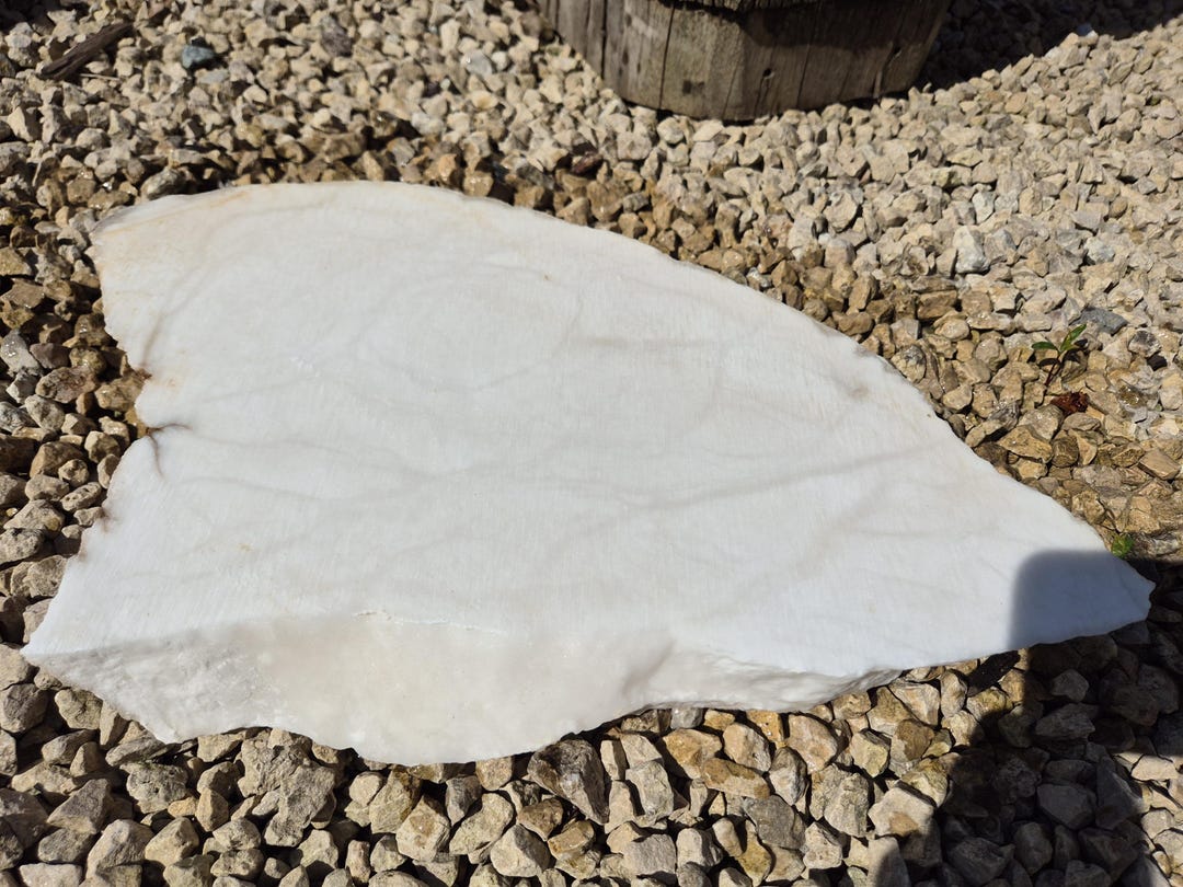 White Alabaster Stone, Piece of Stone for Sculpting,disc White Cloudy ...