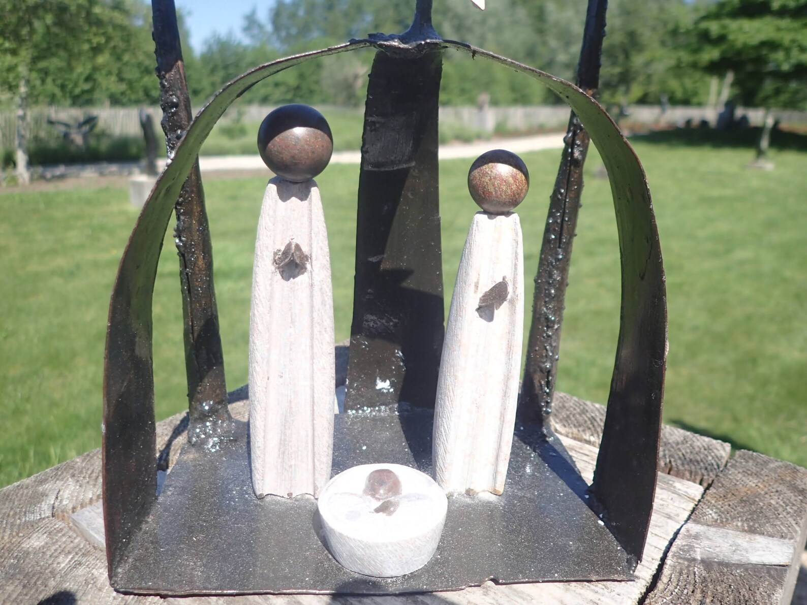 Nativity Set in Metal and Stone Nativity Scene Mary Joseph - Etsy