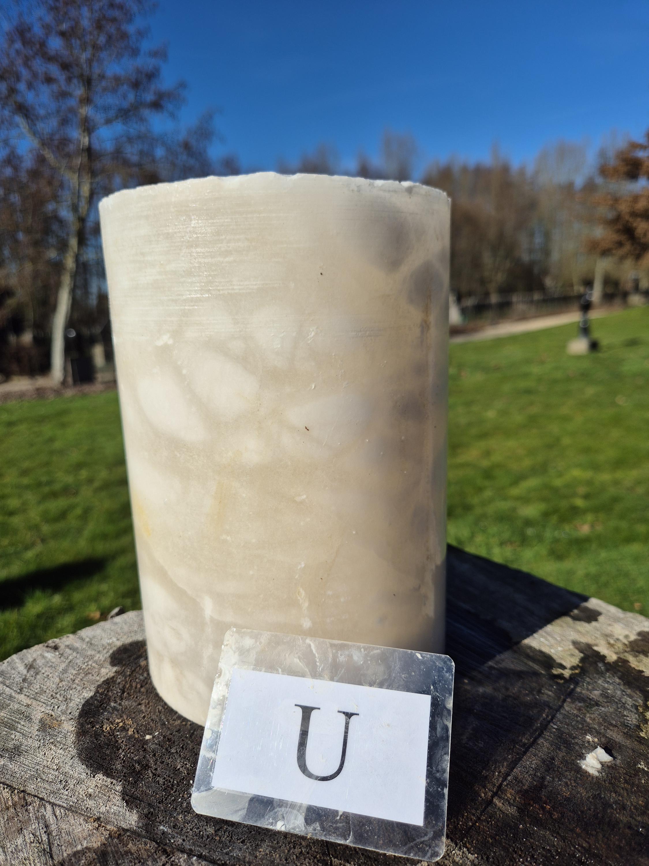 White Alabaster Stone for Sculpture – Cylindrical Core With Natural ...