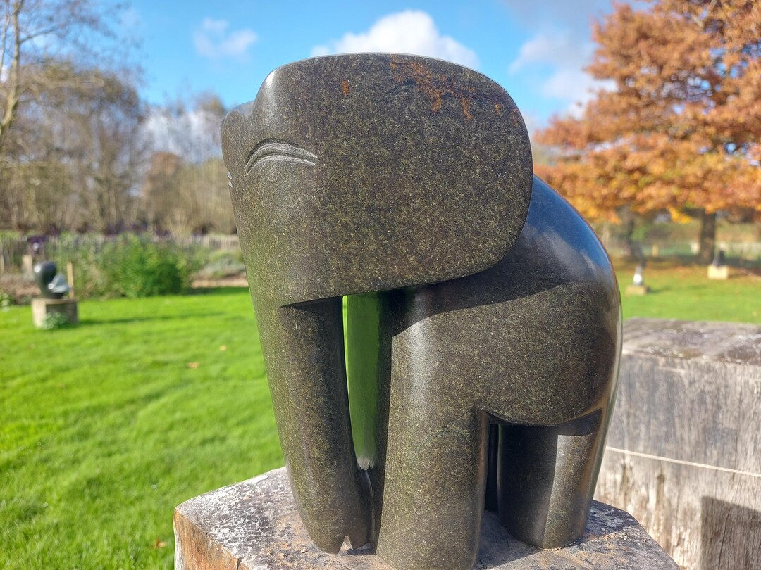 Stone Statue, Stilised Elephant Creation in Stone, Handcrafted in Art ...