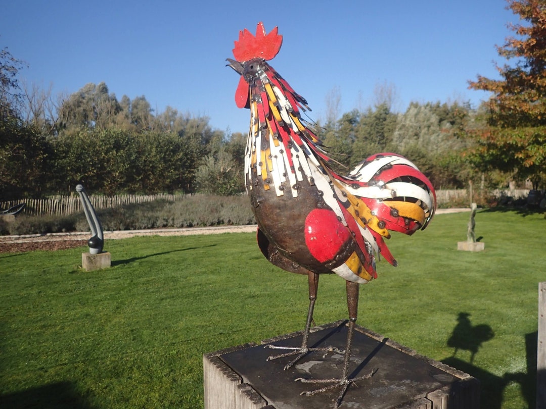 Unique Rooster Made From Recycled Metal, Handmade in Zimbabwe, Height ...