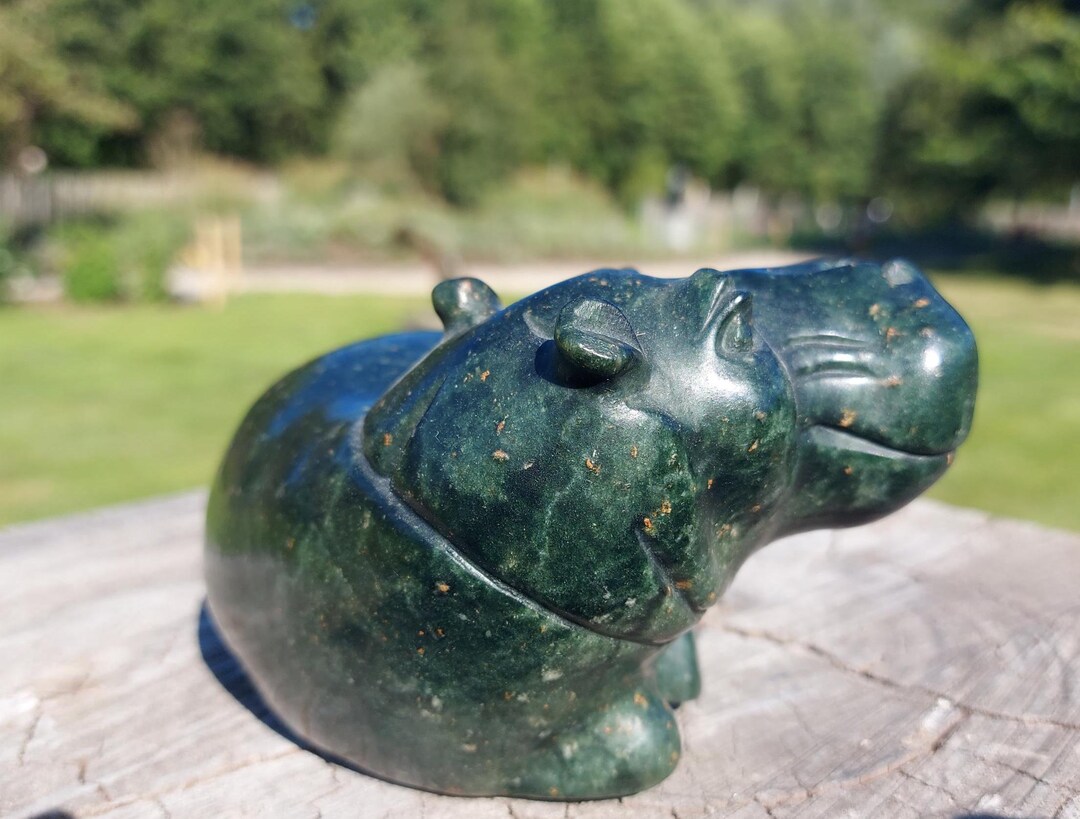Hippo in Stone, Super Cute Sculpture, Handcrafted Art From Zimbabwe ...