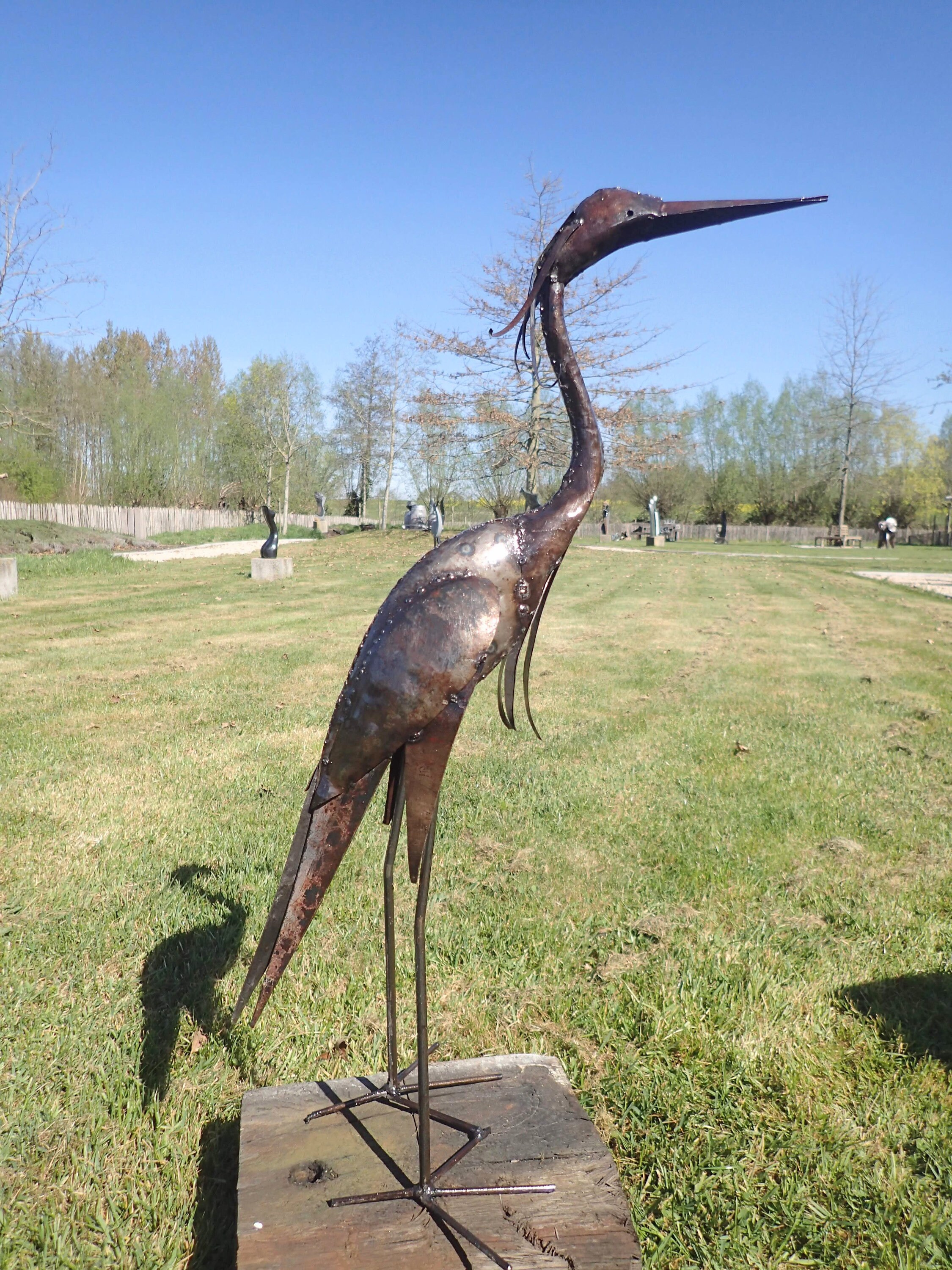 Tuinbeeld : reiger gemaakt van metaal 90-95 cm recyclage - Etsy Nederland