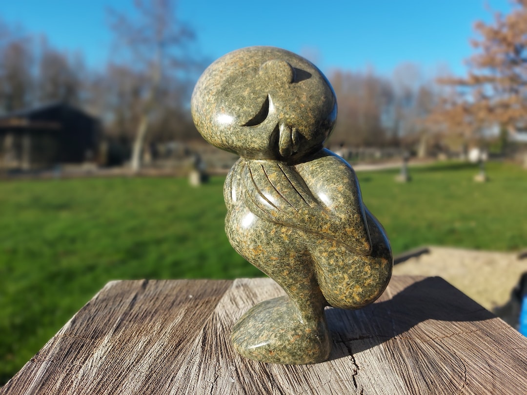 Statue in Stone, Thinker, Figure in Stone, Handmade in Zimbabwe, in the ...