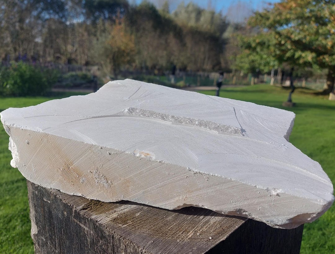 White Translucent Alabaster Stone, Piece of Stone for Sculpting, White ...