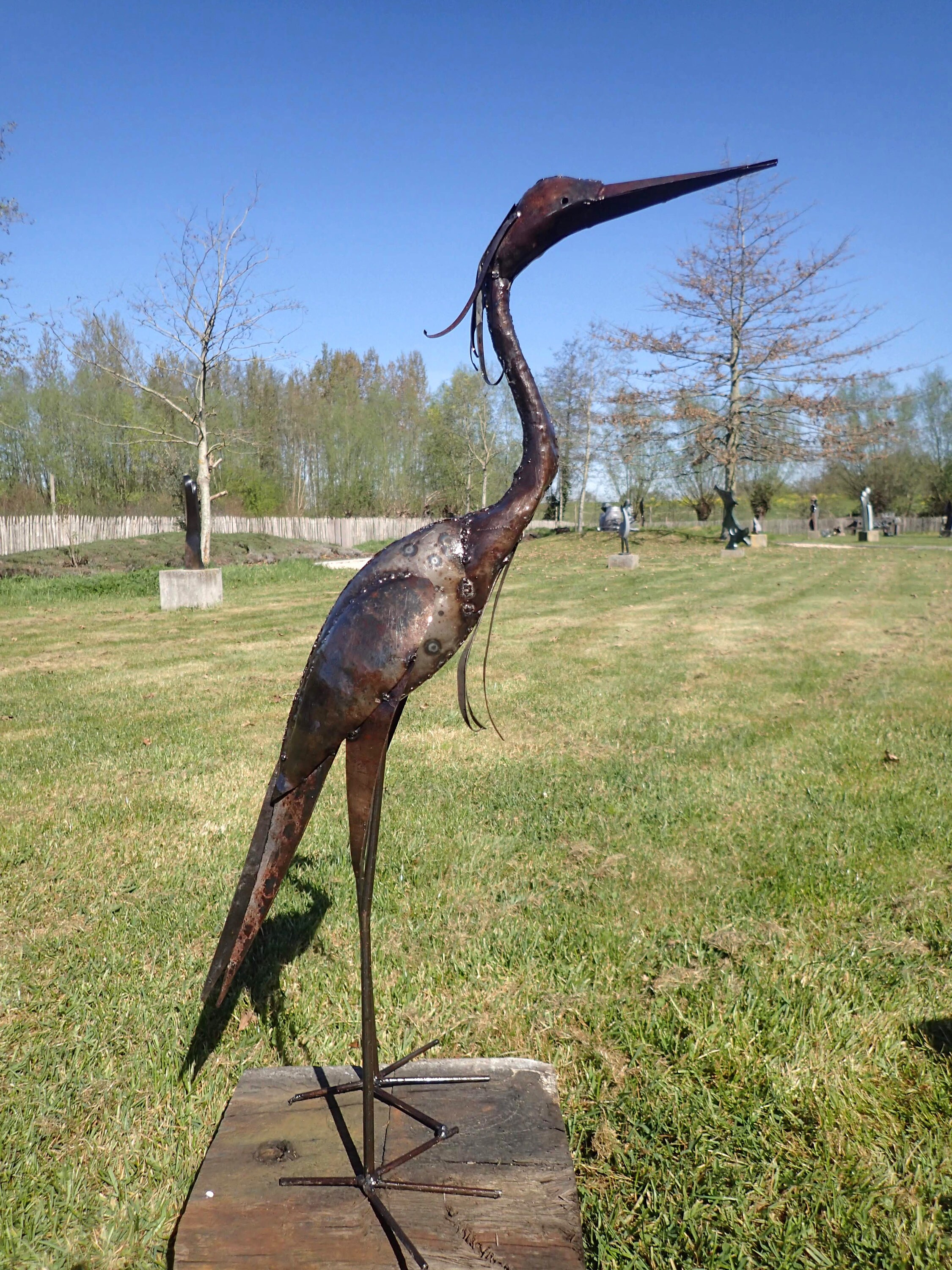 Tuinbeeld : reiger gemaakt van metaal 90-95 cm recyclage - Etsy Nederland