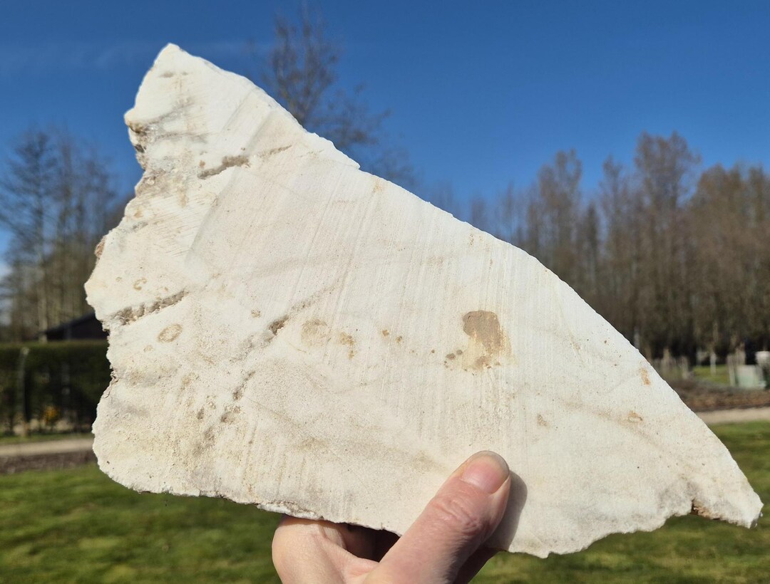 White Alabaster Stone, Piece of Stone for Sculpting,disc White Cloudy ...
