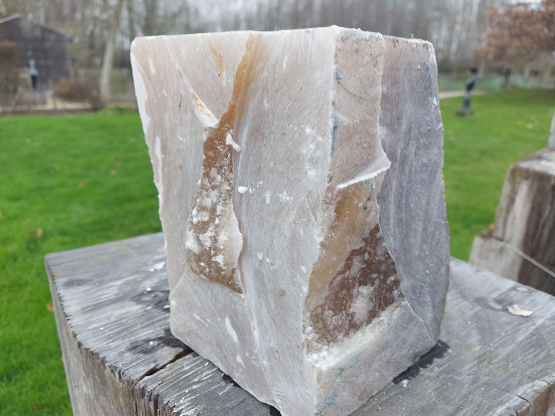 Alabaster Stone, Piece of Stone for Sculpting, Caramel Coloured ...