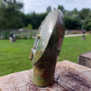 Statue Moonface in Stone, Face Creation, Stone Sculpture, Handcrafted ...