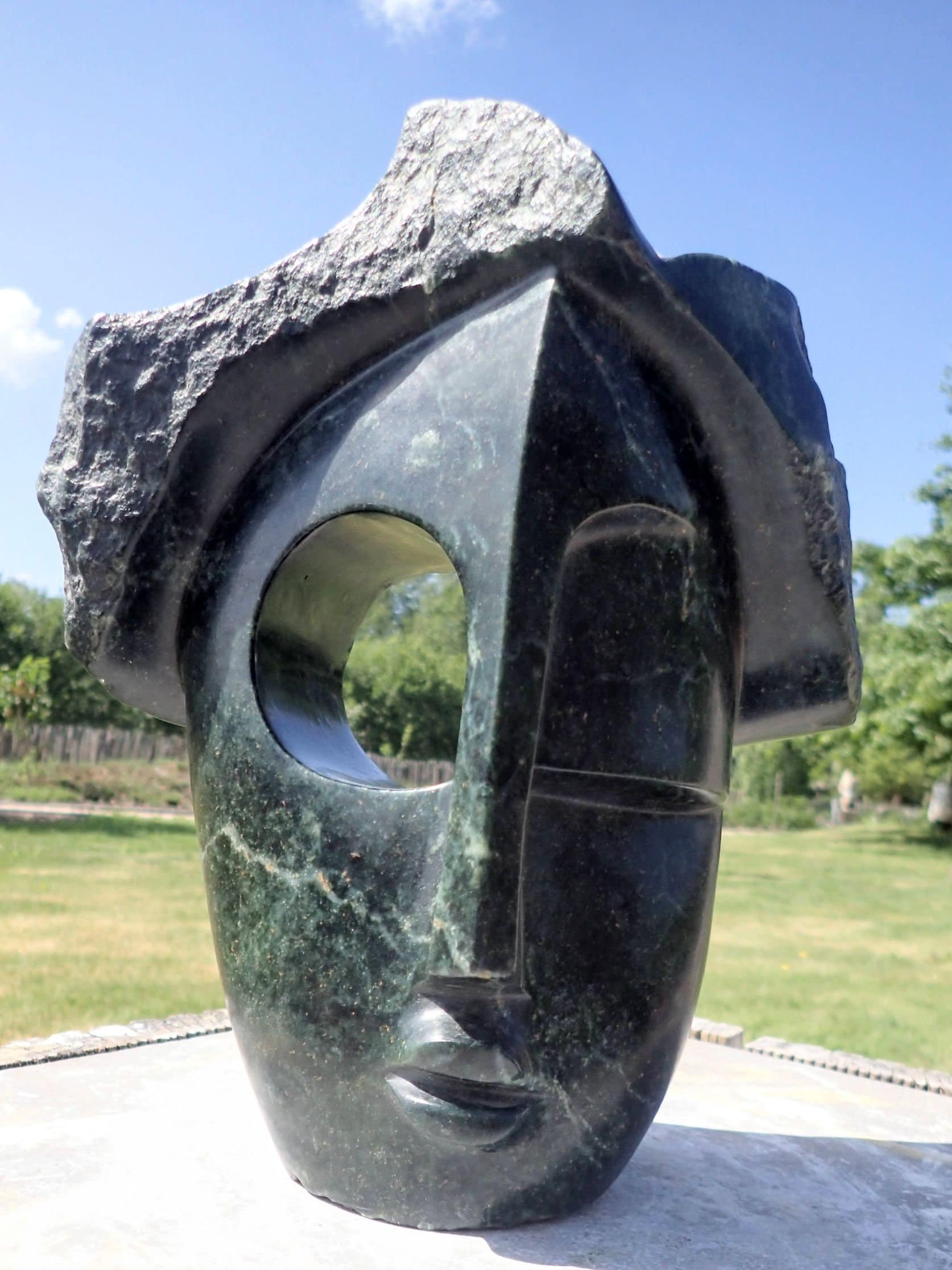 Statue in Stone, Face in Natural Stone, Shona Art Zimbabwe, Unique ...