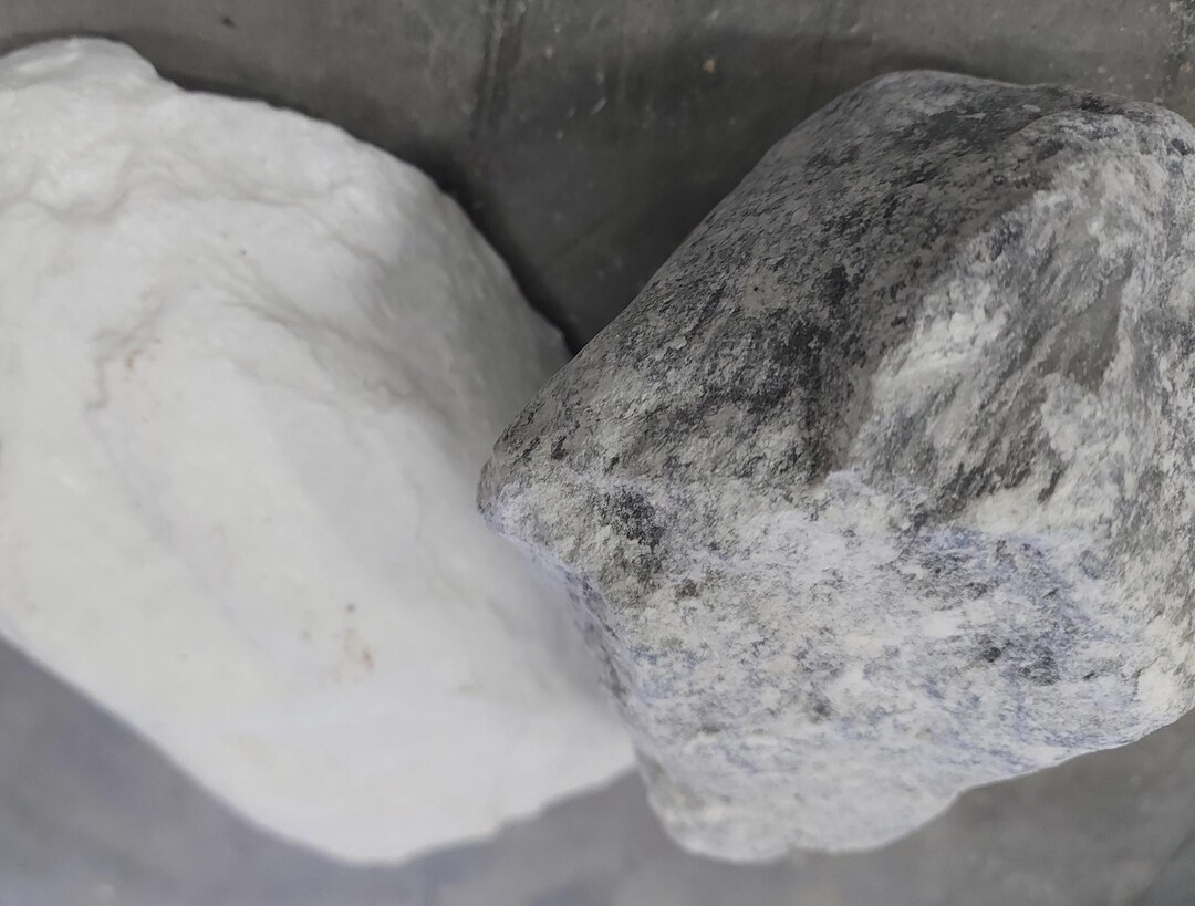 2 Chunks of Soapstone, 1 Black/white Sof Rock and 1 White Stone, 3 to 4 ...
