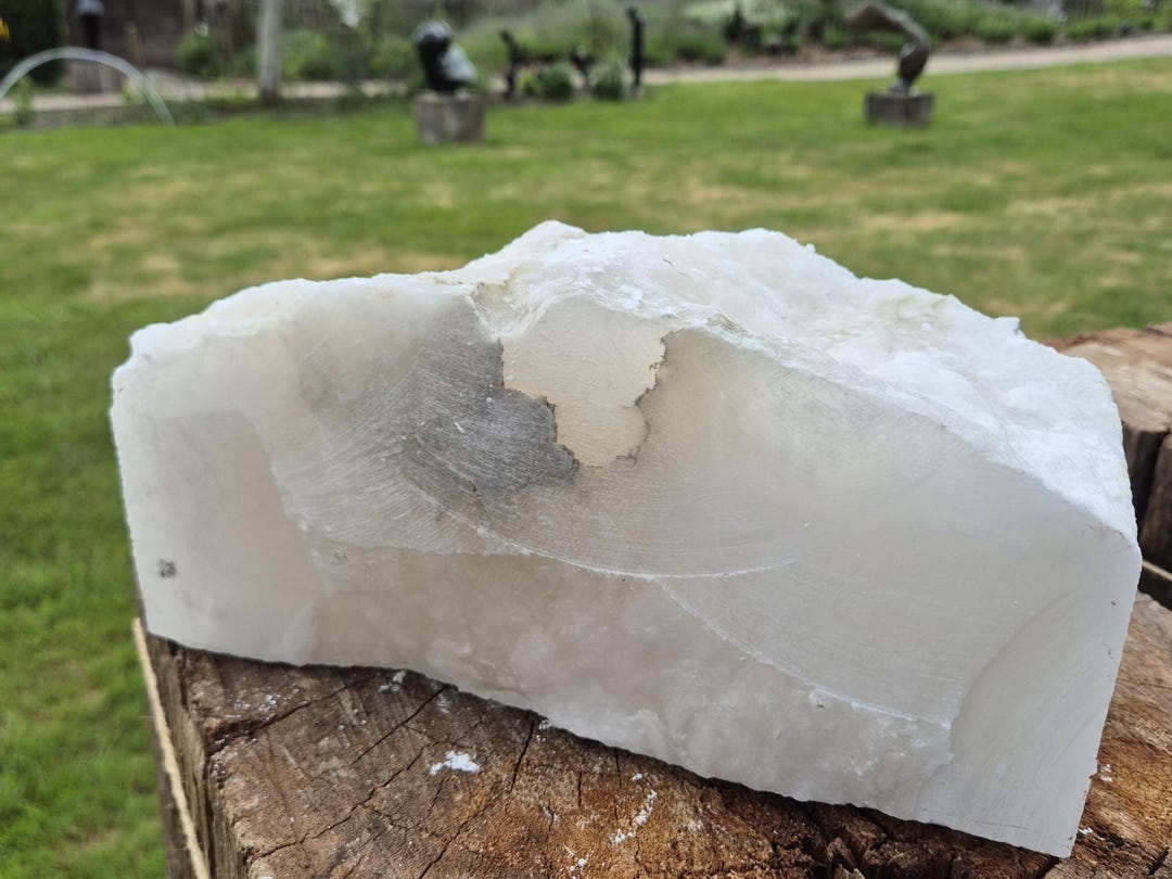 White Alabaster Stone, Piece of Stone for Sculpting, White Alabaster, 8 ...