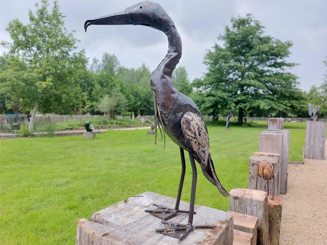 Cormorant Made From Recycled Metal, Handmade in Zimbabwe, Height 60 Cm ...