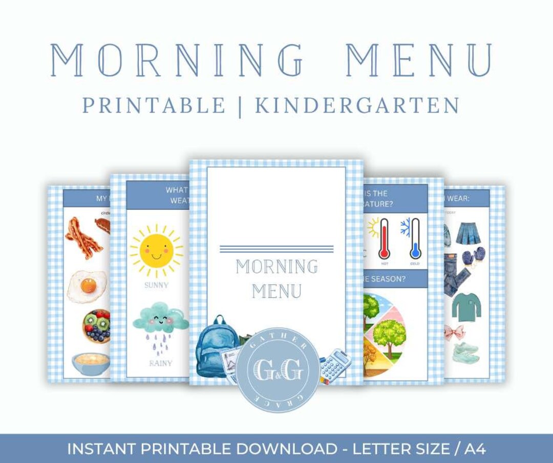 Homeschool Morning Menu - Preschool Kindergarten Morning Menu - Busy ...