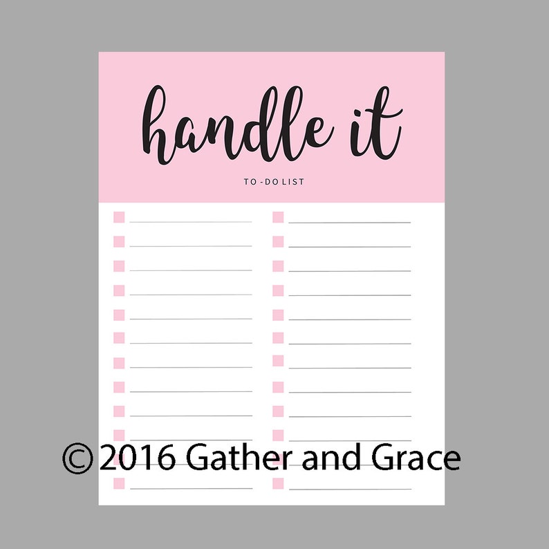To Do List Printable, Handle It Printable, to Do List, Handle It ...
