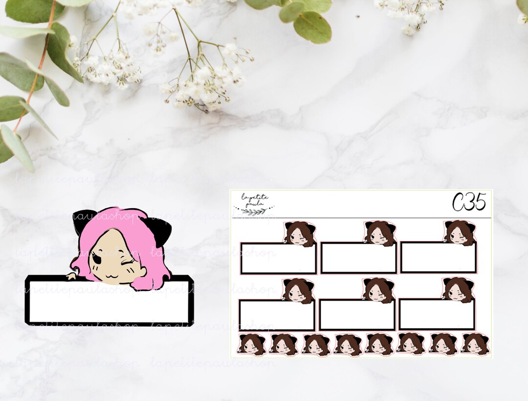 Chibi Box Half Box C35 Cat Theme Sticker Character With - Etsy