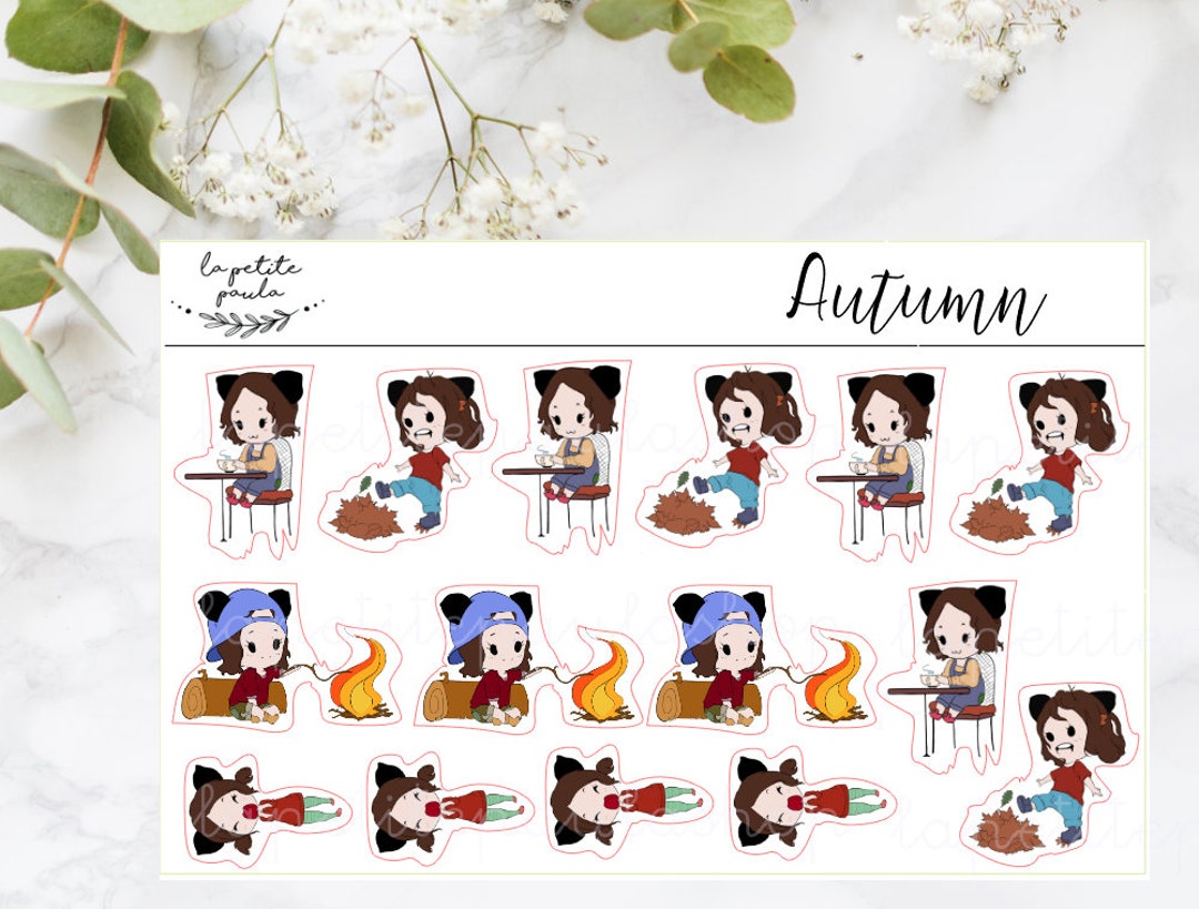 Autumn Chibis Fall Ready Cat Theme Sticker Character With Custom Hair ...