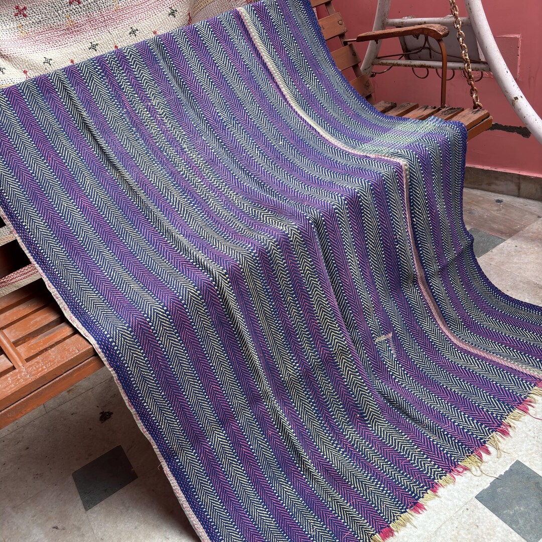 REVERSIBLE KANTHA , Handstiched ,bedcover Carpet Sofacover Wall Hanging ...