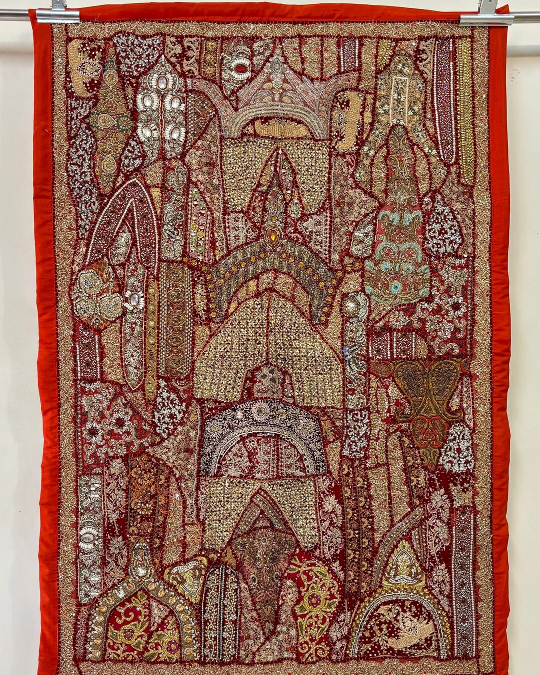 VINTAGE ZARI WORK Handmade Wall Hanging From Village of Rajasthan,with ...