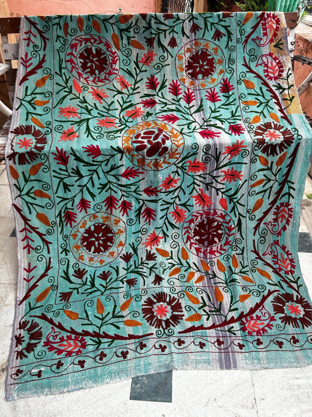 Suzani Embroidery Vintage Kantha Quilts BY Artisanofrajasthan R113 - Etsy