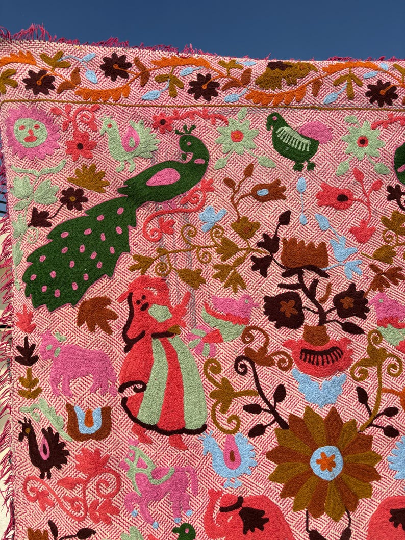 Vintage Carpet Kantha Suzani , With Intricate Traditional Embroidery ...