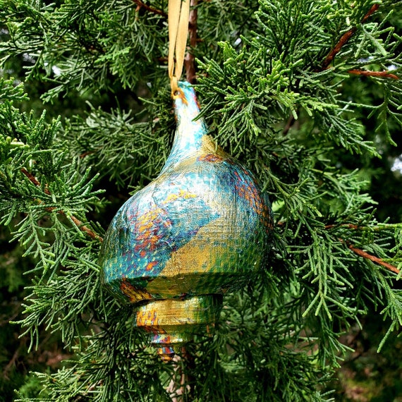 Gilded Channeled Whelk Shell. Multi Color Blue / Green | Etsy