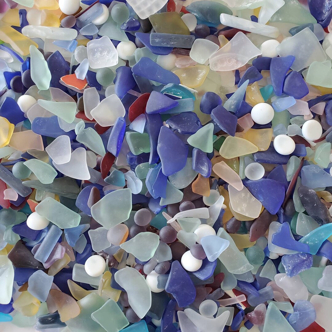 4 Oz Mixture of Colors of Tumbled Glass in Different Sizes and - Etsy