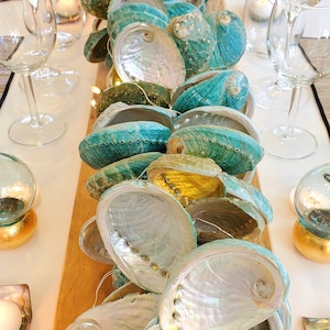 Blue Abalone Shell Table Runner. Abalone Shells Garland. Different Size ...