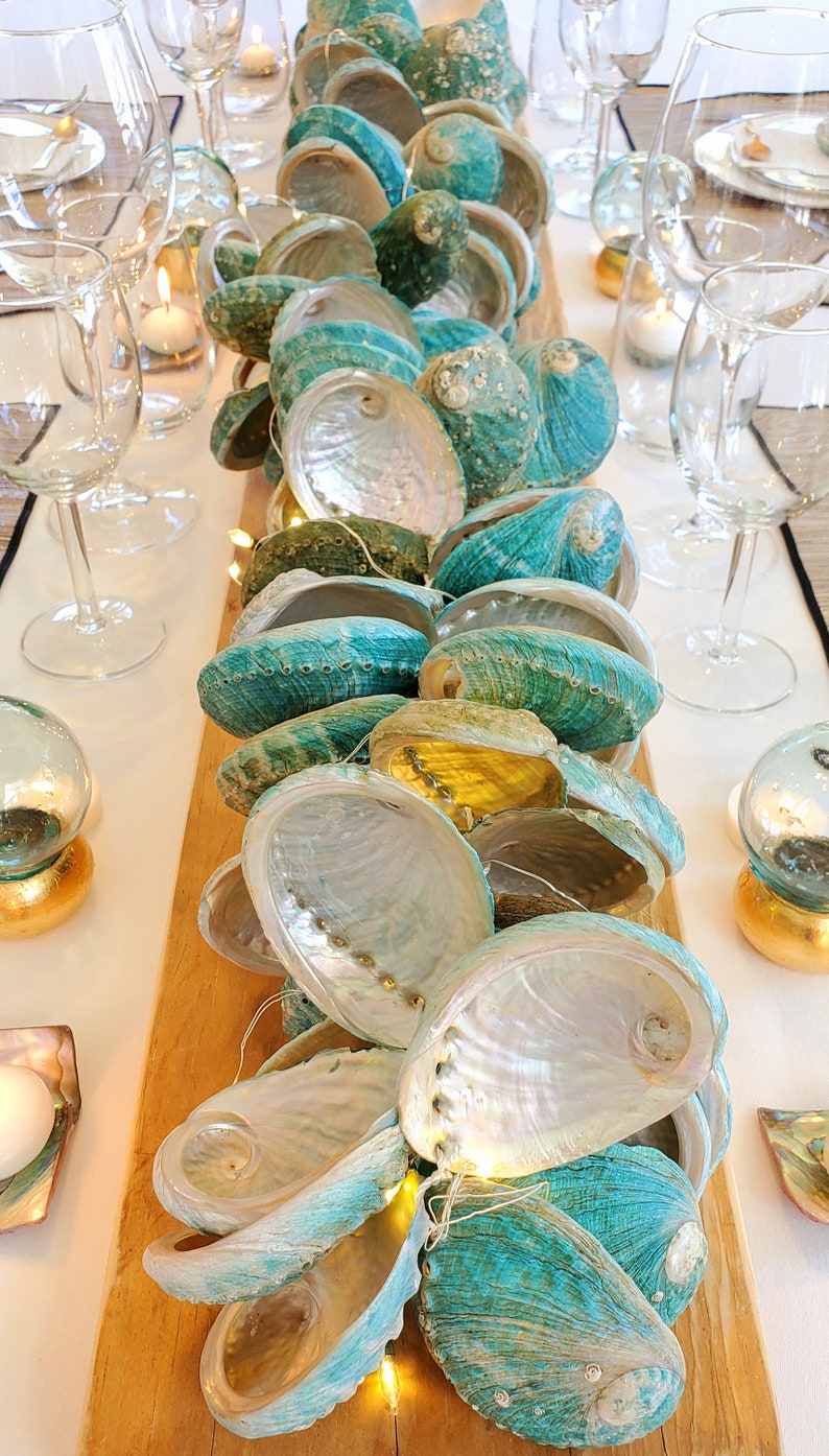Blue Abalone Shell Table Runner. Abalone Shells Garland. - Etsy