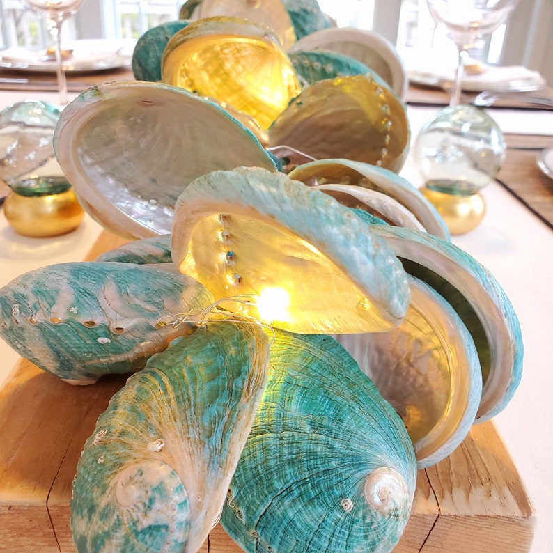 Blue Abalone Shell Table Runner. Abalone Shells Garland. - Etsy