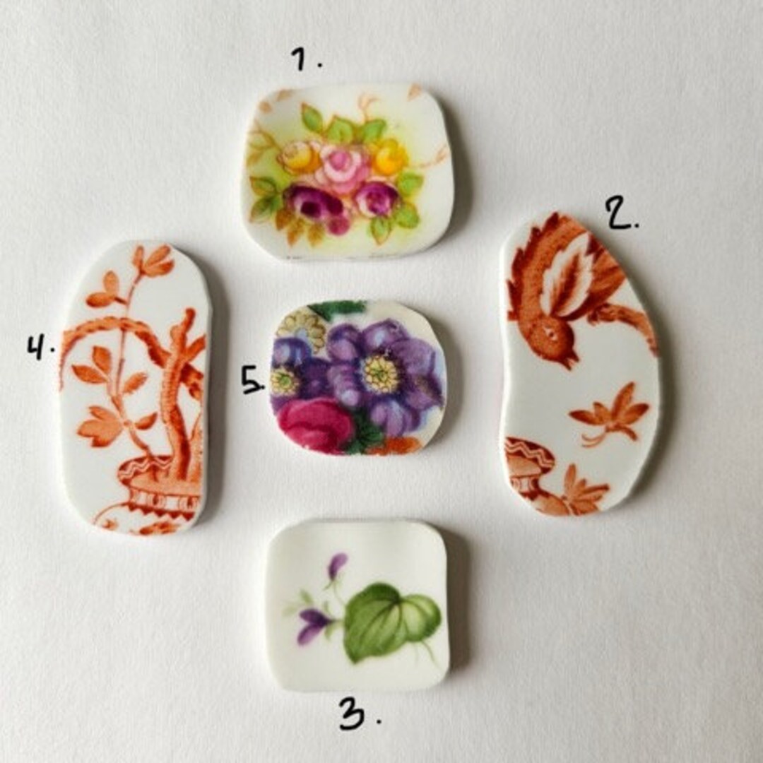 Hand Cut and Rectified Purple Pottery Pieces. Violet, Lavender Hand Cut ...