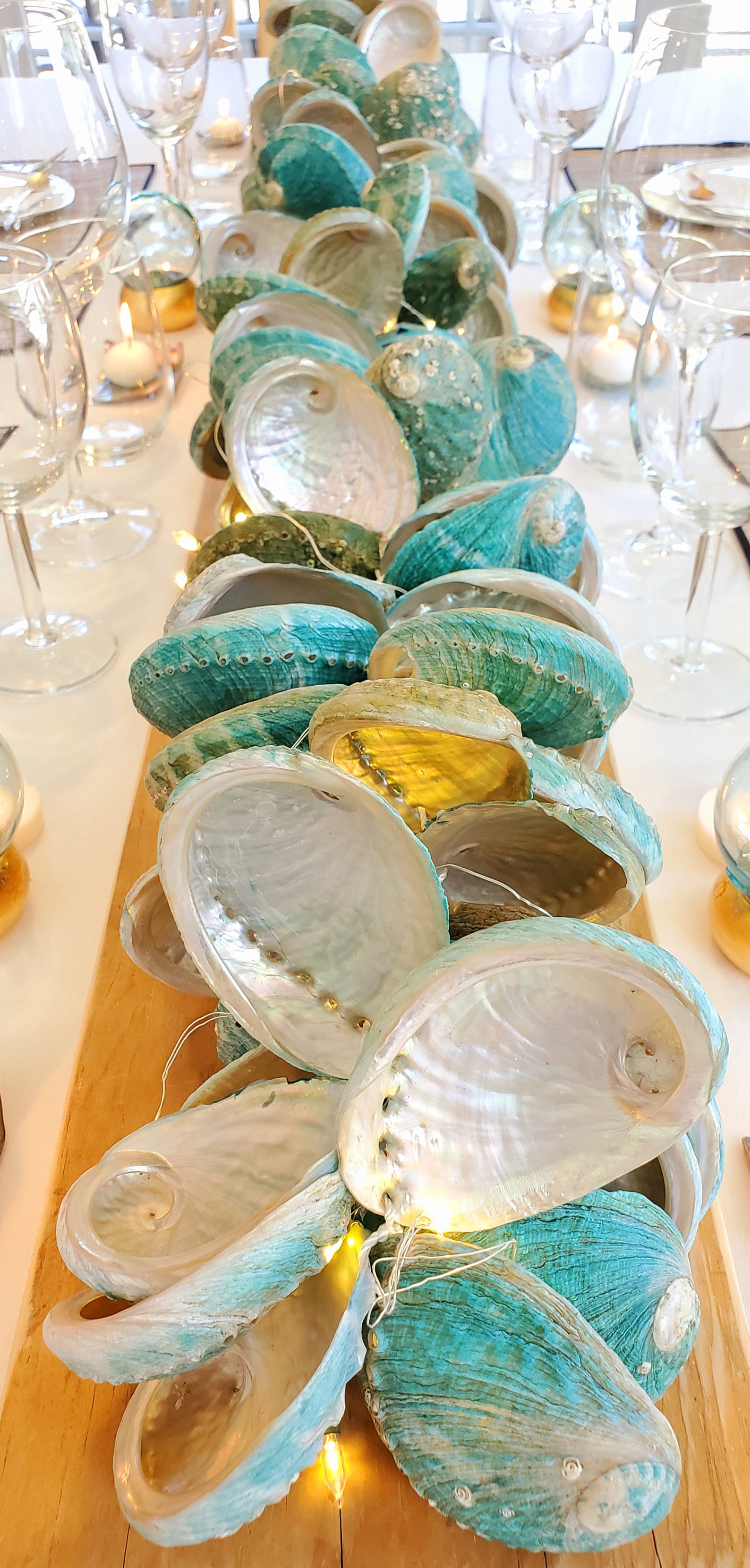 Blue Abalone Shell Table Runner. Abalone Shells Garland. - Etsy