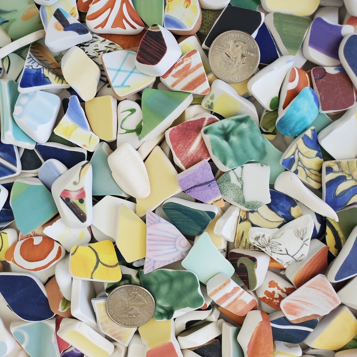 Multi Color Medium Size Cultured Sea Pottery Tumbled Pottery. - Etsy