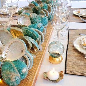 Blue Abalone Shell Table Runner. Abalone Shells Garland. Different Size ...