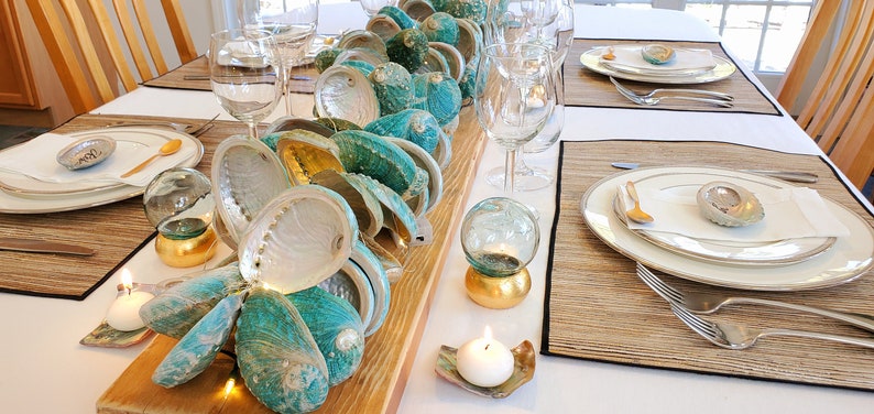Blue Abalone Shell Table Runner. Abalone Shells Garland. - Etsy