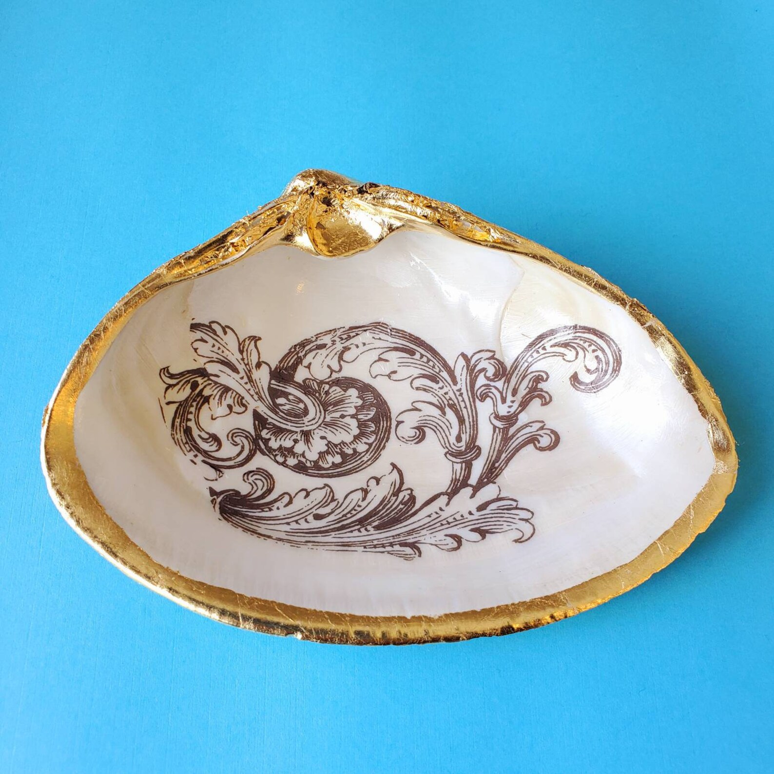 6 Gilded Clam Shell From Wellfleet Cape Cod. Trinket - Etsy