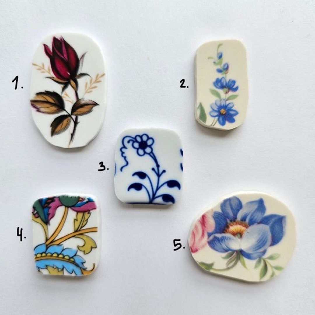 Hand Cut and Rectified Purple Pottery Pieces. Violet, Lavender Hand Cut ...