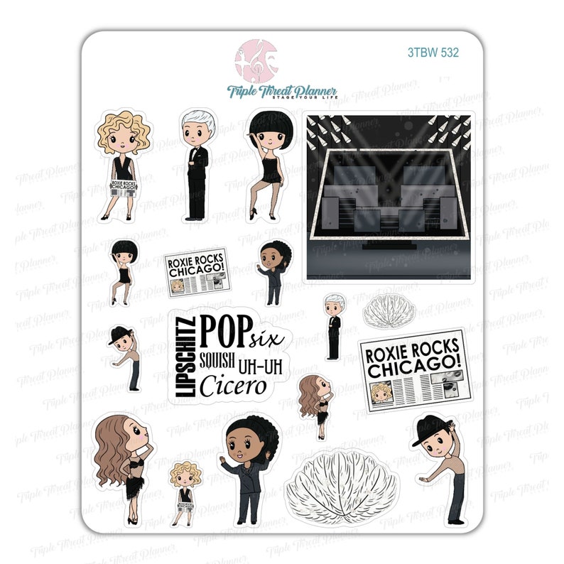 Broadway Musical Stickers Chicago the Musical Inspired Cute - Etsy
