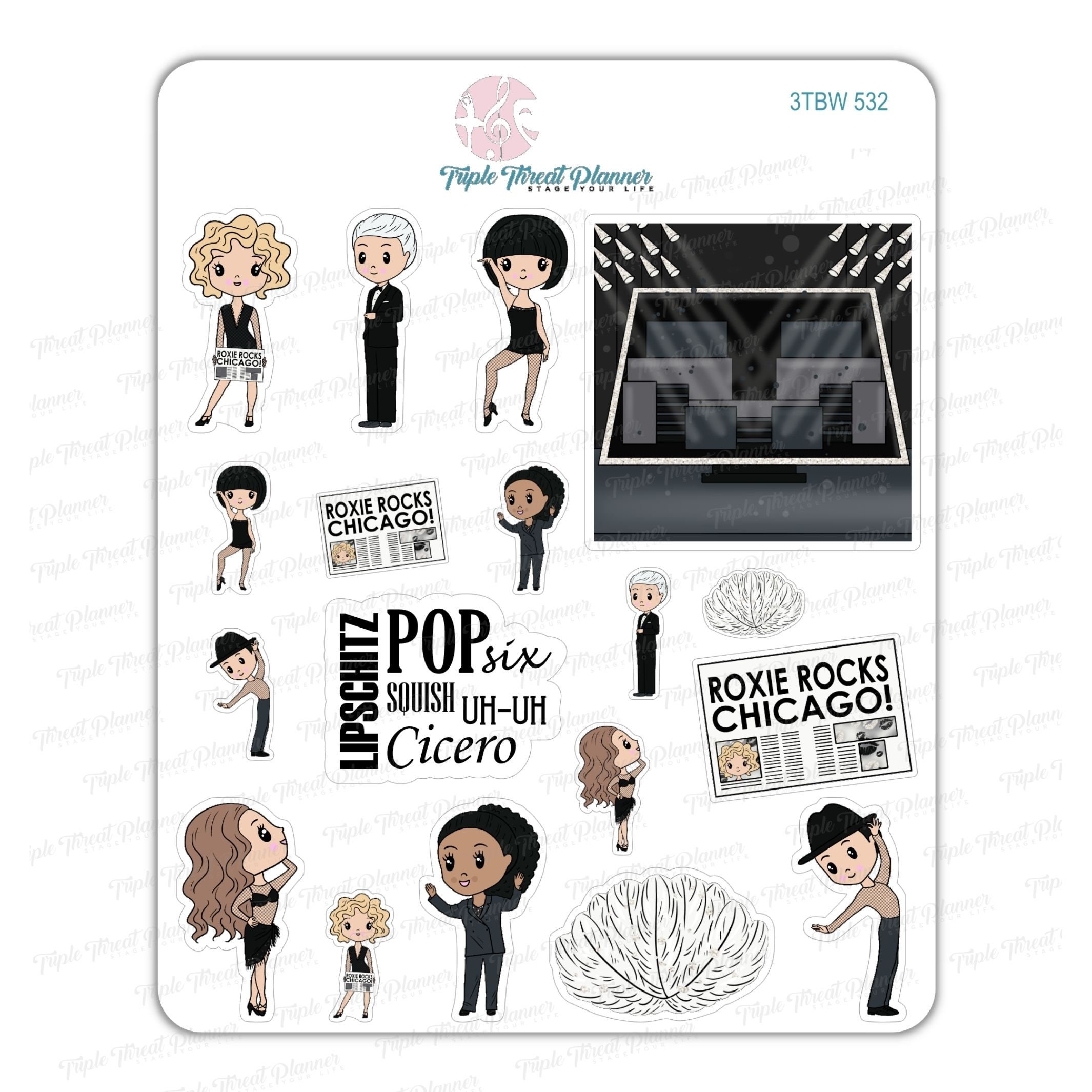Broadway Musical Stickers Chicago the Musical Inspired Cute - Etsy