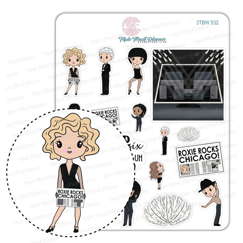 Broadway Musical Stickers Chicago the Musical Inspired Cute - Etsy