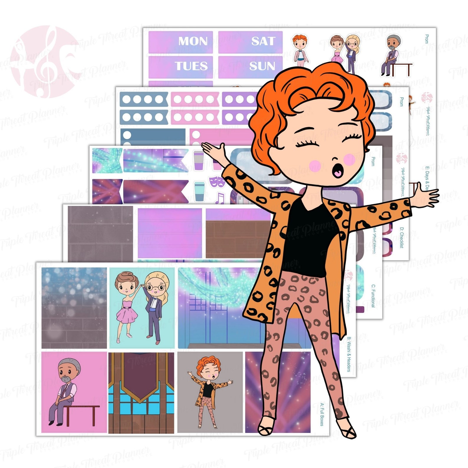 Broadway Musical Stickers the Prom Musical Inspired Weekly - Etsy