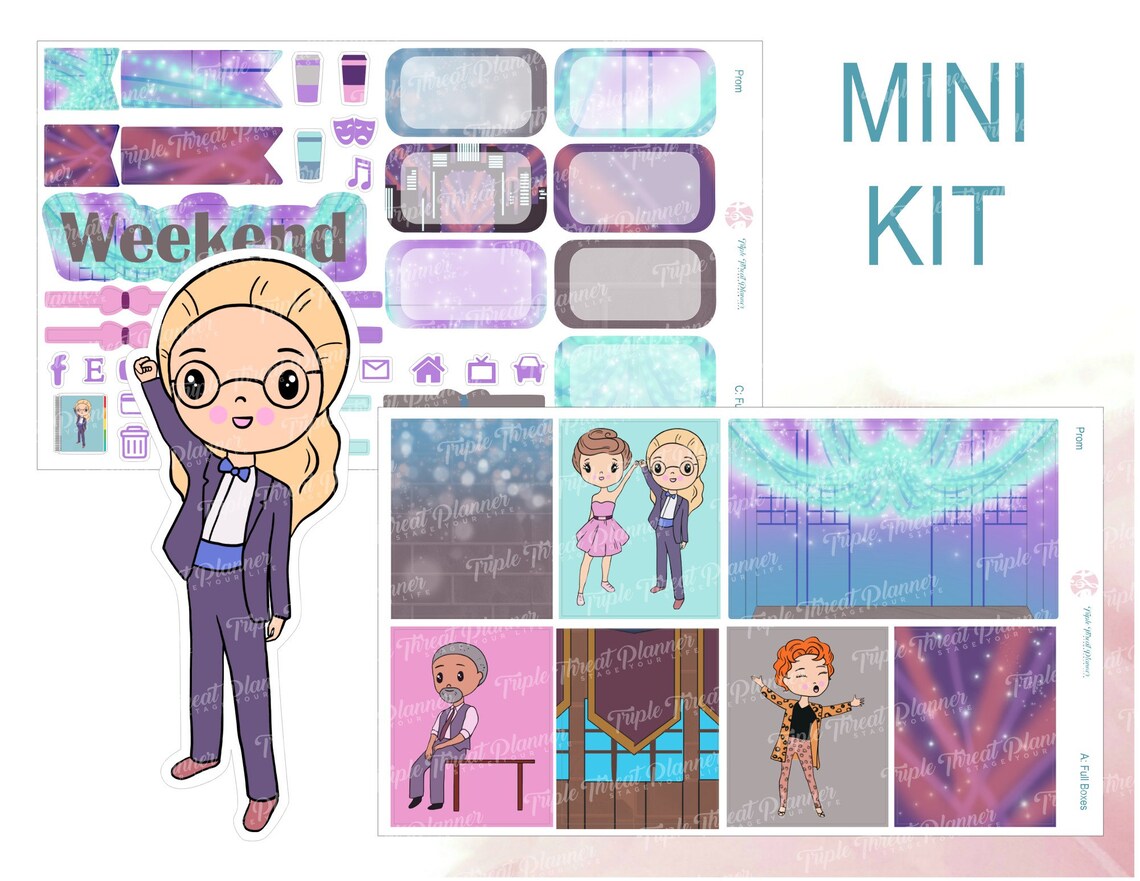 Broadway Musical Stickers the Prom Musical Inspired Weekly - Etsy