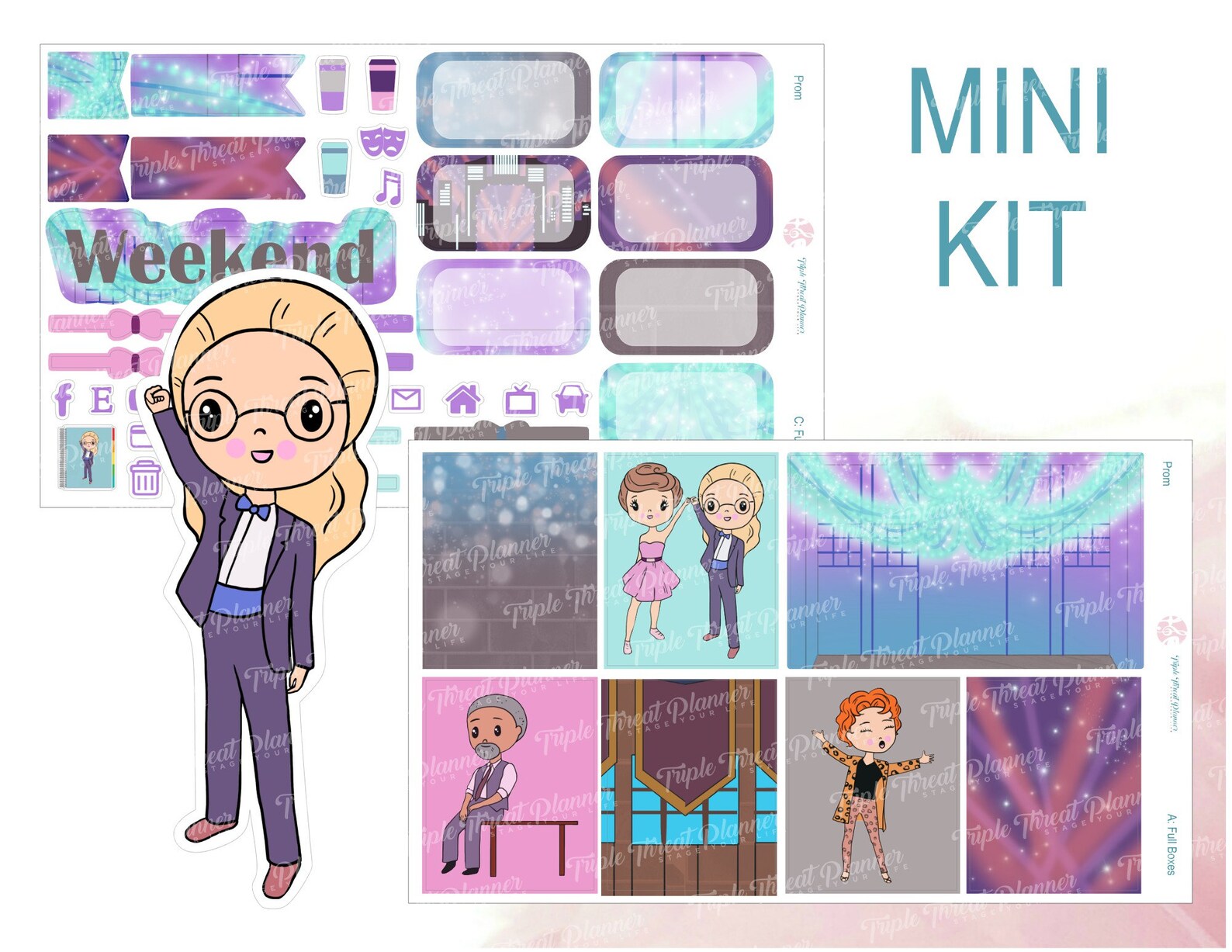 Broadway Musical Stickers the Prom Musical Inspired Weekly - Etsy