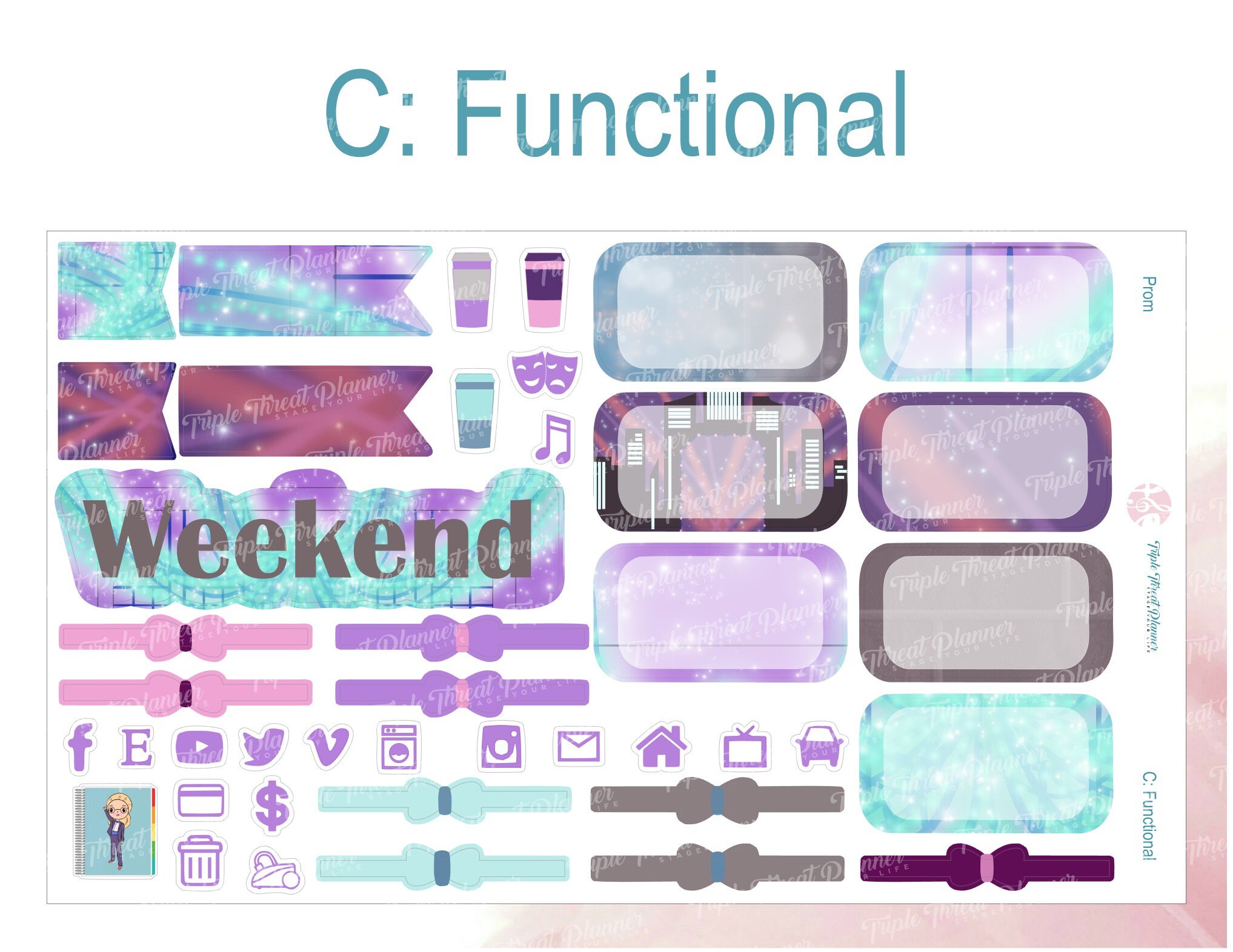 Broadway Musical Stickers the Prom Musical Inspired Weekly - Etsy