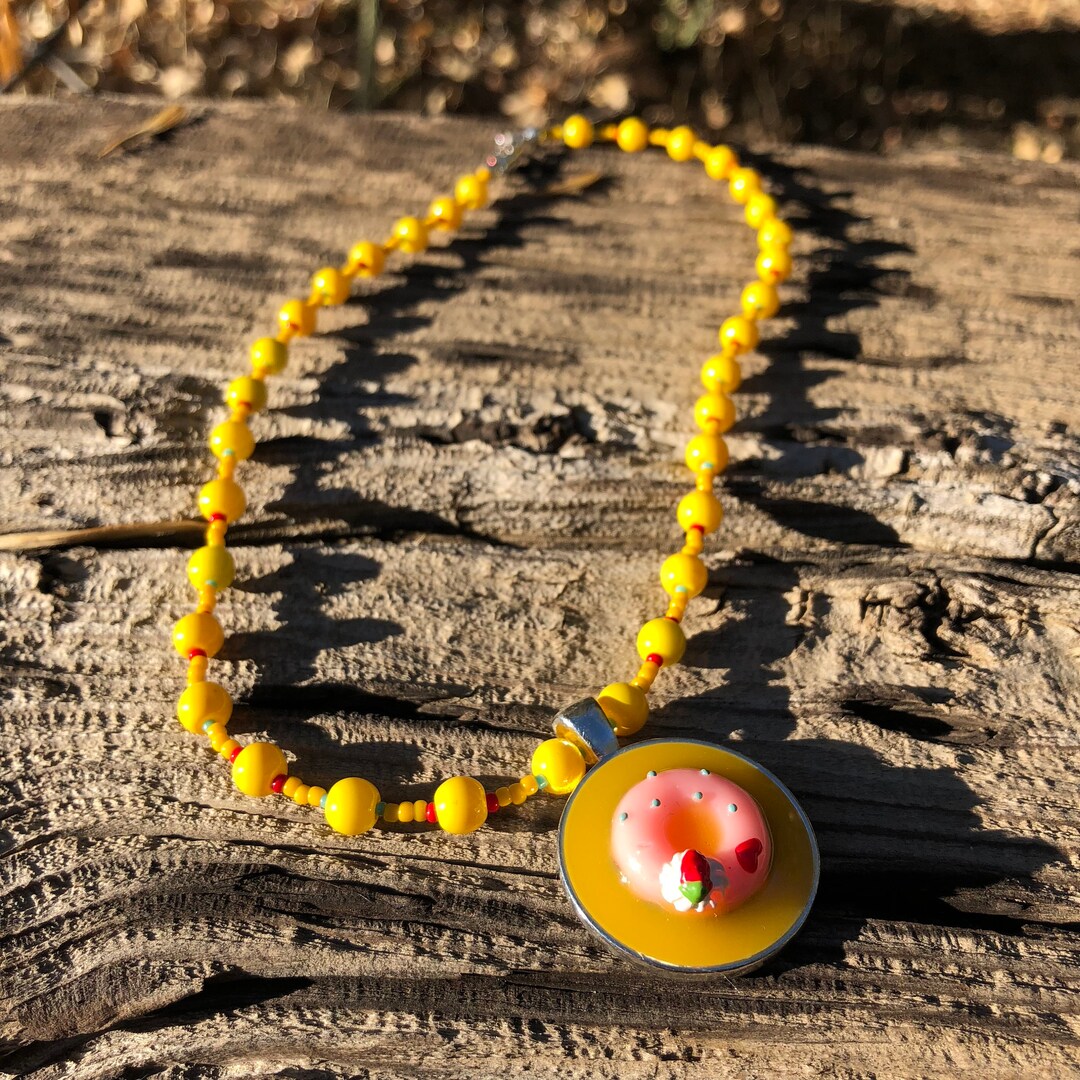Food Pendant Necklace, Fun Baked Goods Statement Necklace, Food Charm ...