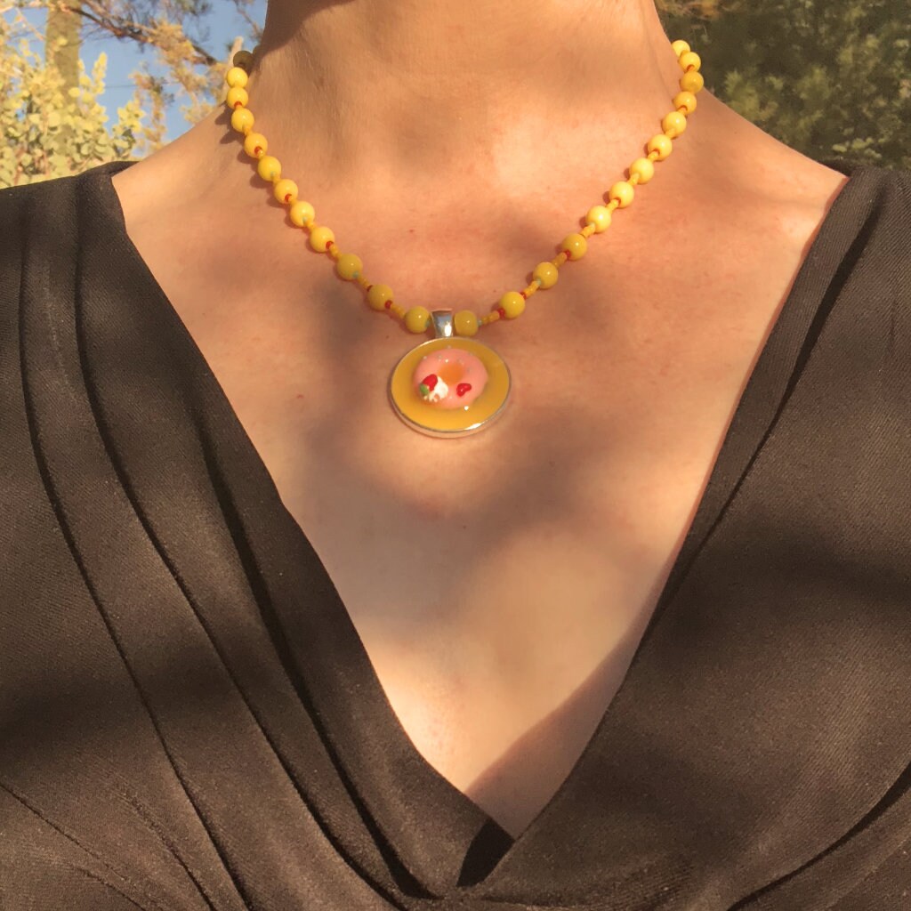 Food Pendant Necklace Fun Baked Goods Statement Necklace - Etsy