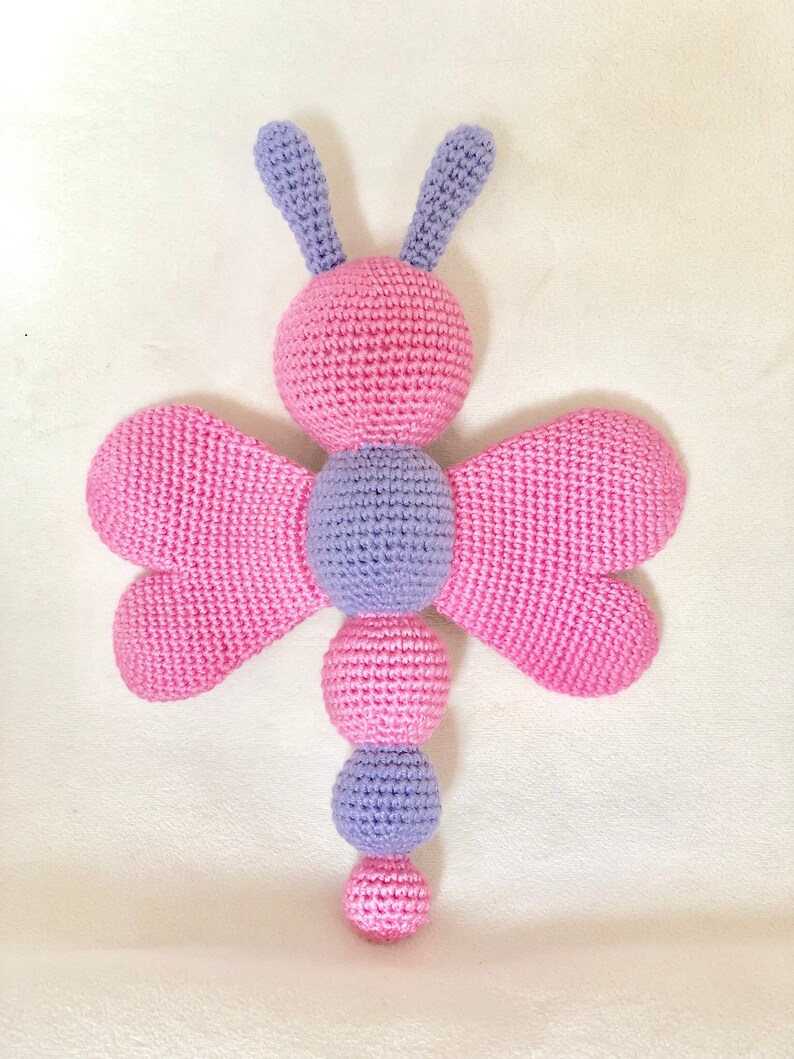 Papillon Butterfly Rattle Amigurumi Chrochet Toy Dragonfly Baby Toy - Etsy